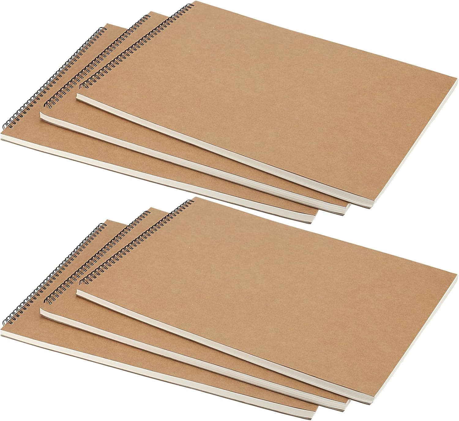 Amazon.com: SOUJAP 6 Pack 30 Sheets/60 Pages A3 Top Spiral Sketchbook, 16.5 x 11.6 Inch Spiral ...