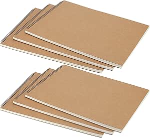 Amazon.com: SOUJAP 6 Pack 30 Sheets/60 Pages A3 Top Spiral Sketchbook, 16.5 x 11.6 Inch Spiral ...
