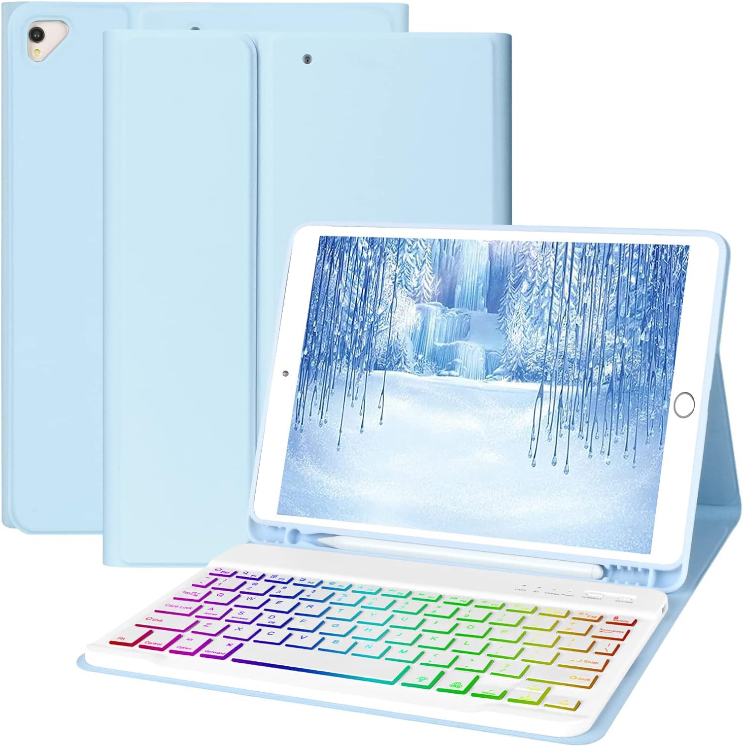 Amazon.com: iPad Keyboard Case 10.2 inch 2021 9th Gen and iPad 8th ...