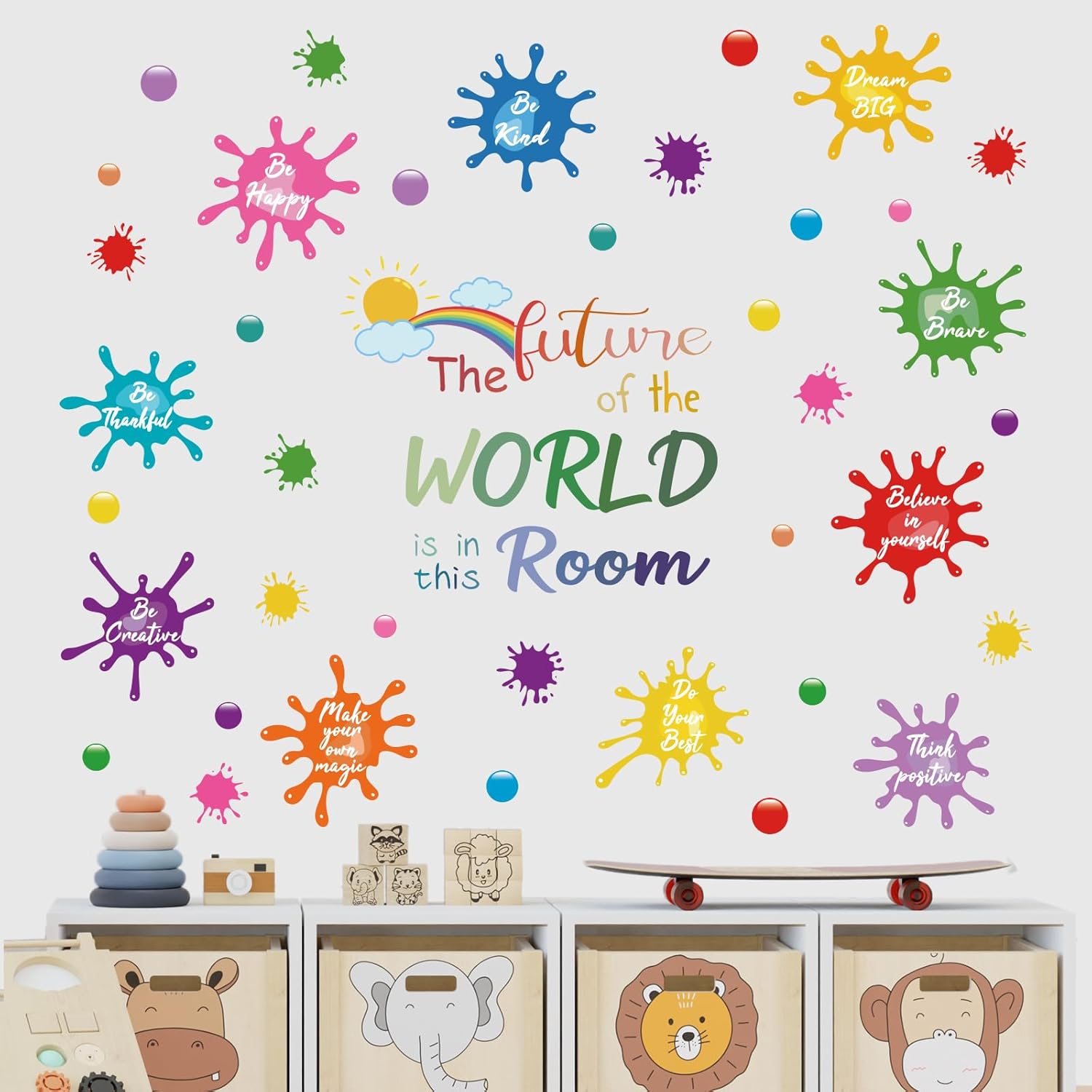 Amazon.com: Colorful Inspirational Wall Decals for Kids, Wall Stickers ...