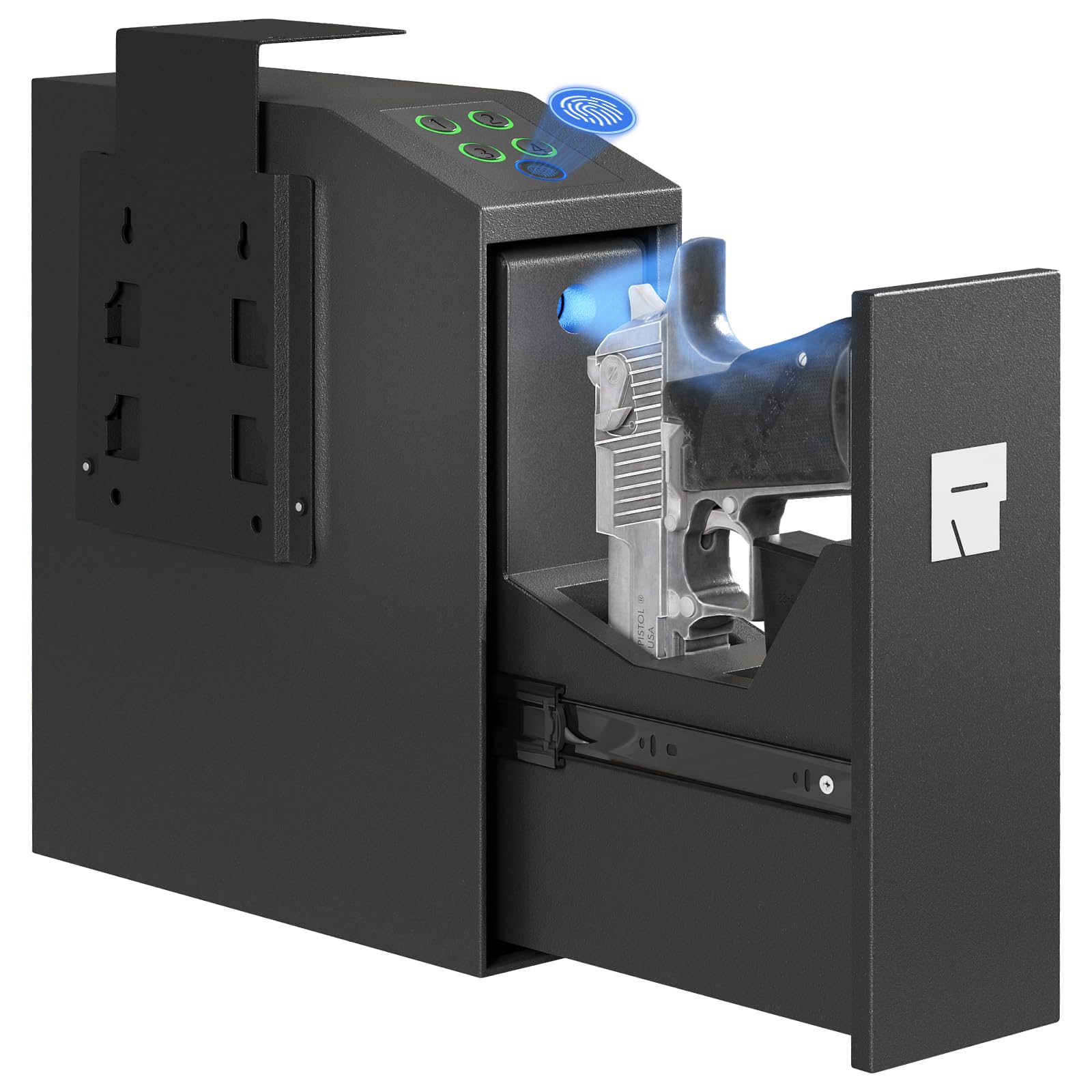 Snapklik.com : RIFLEWELL Biometric Slider Gun Safe For Handgun, Quick ...