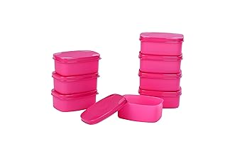 Buy SIGNORA WARE Cute Plastic Container Set, 100ml, Set of 8, Pink ...