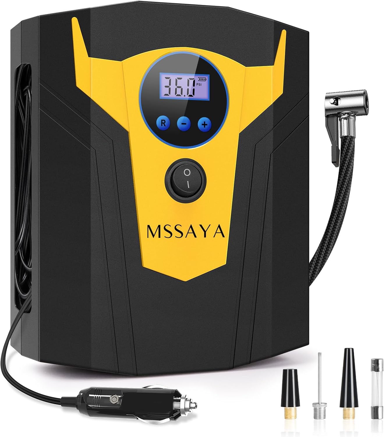 MSSAYA Car Tyre Inflator Air Compressor, 150 PSI Digital Car Tyre Pump ...
