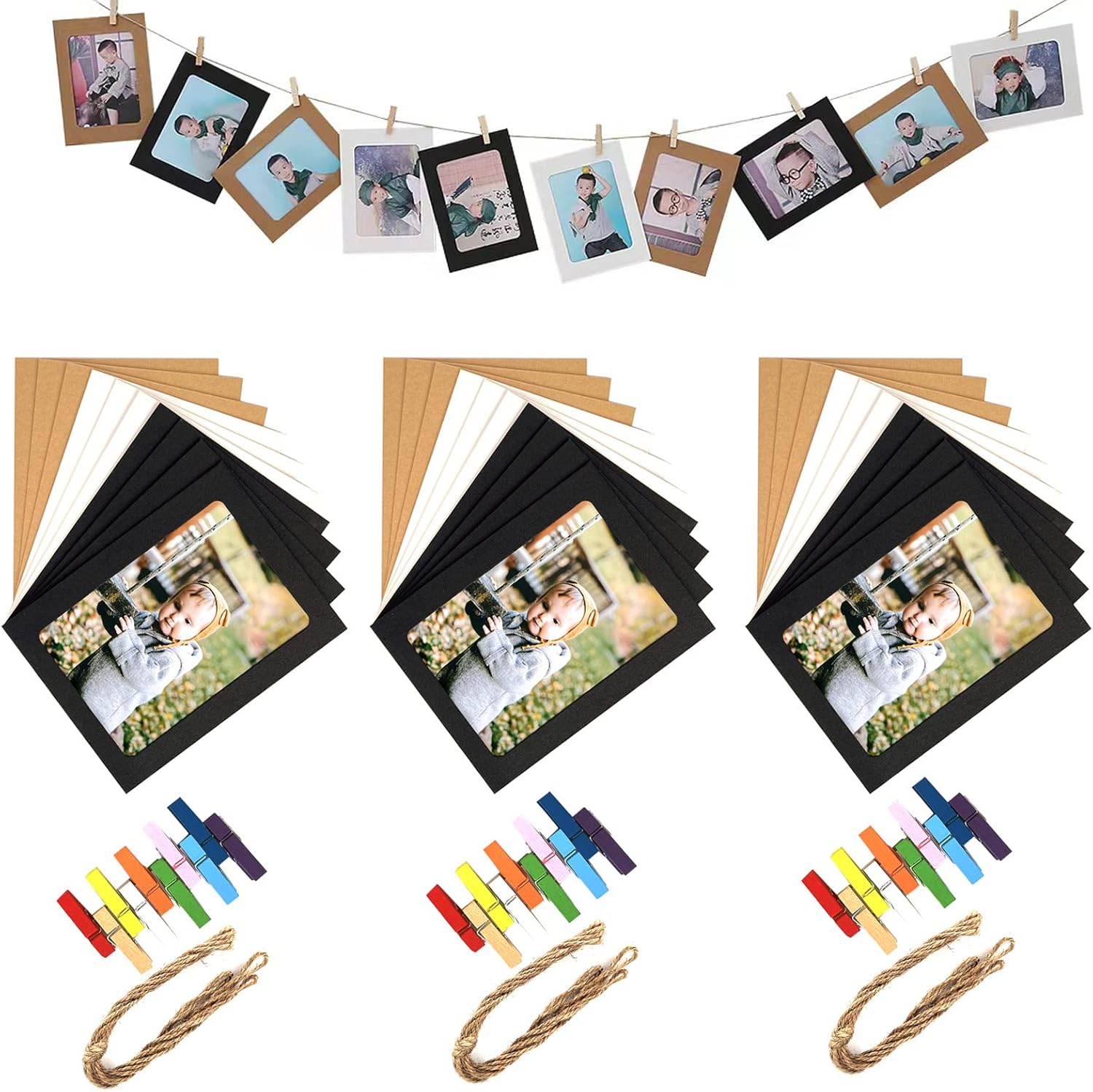 Amazon.com: LAGIPA Paper Picture Frames 4x6, Cardboard Paper Photo ...