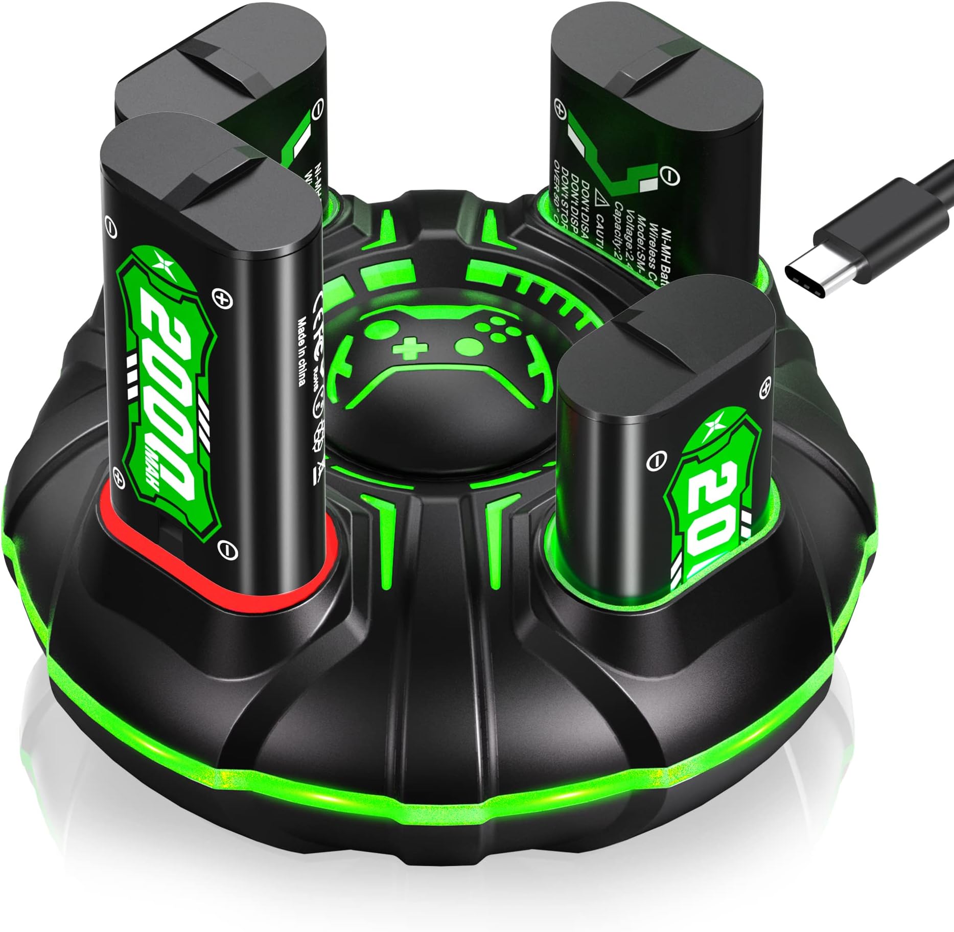 Amazon.com: Ukor Fast Charging 4x4800mWh(4x2000mAh) Rechargeable ...