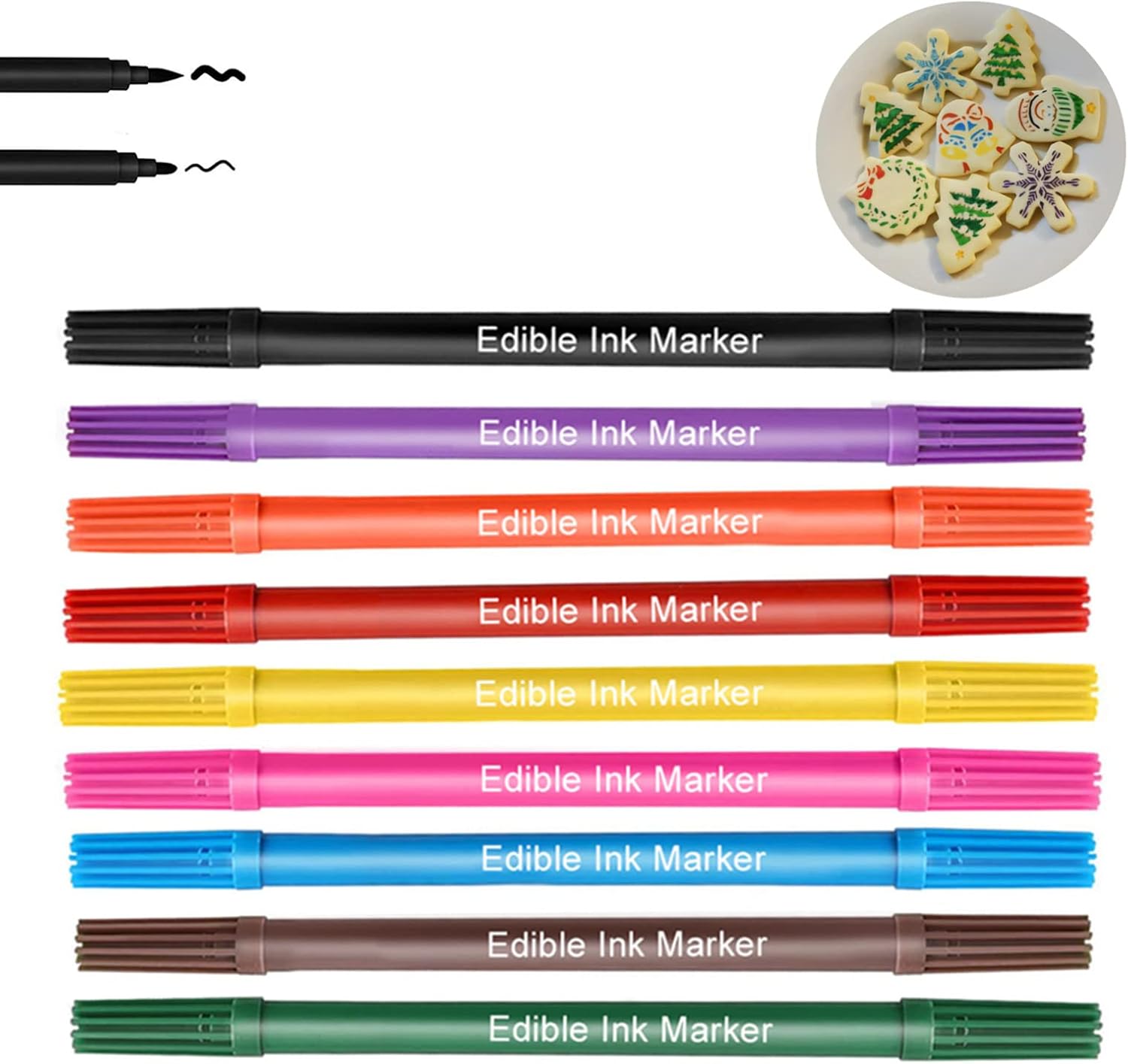 GNCLOUD Food Coloring Pens Edible Markers 10Pcs Fine and Thick Tip Food ...