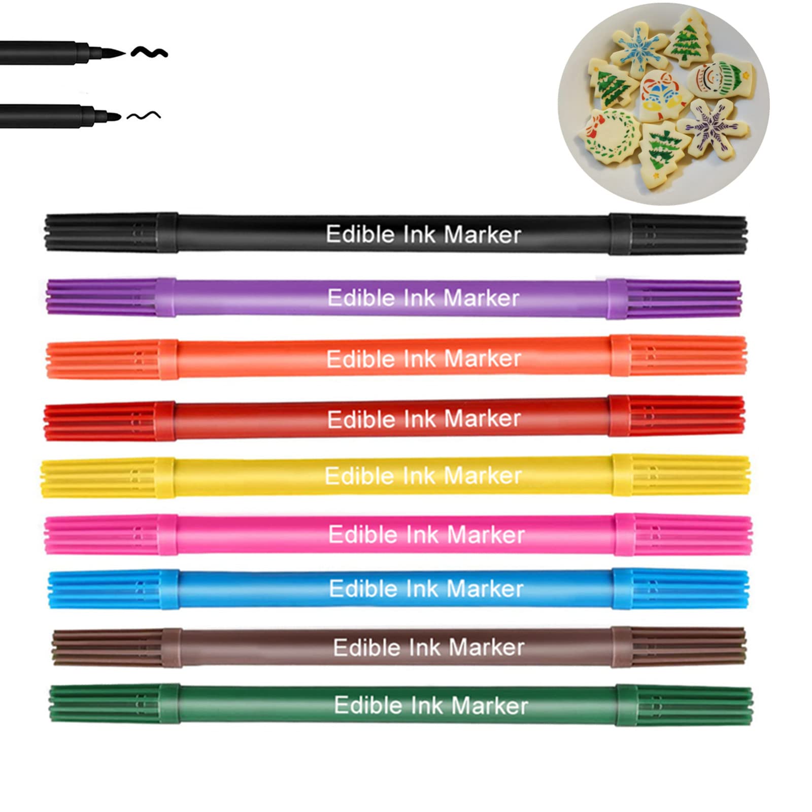 GNCLOUD Food Coloring Pens Edible Markers 10Pcs Fine and Thick Tip Food ...