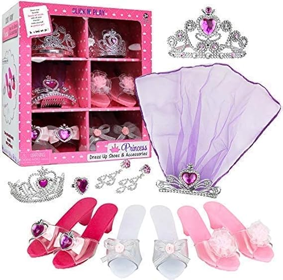 Amazon.com: Click N' Play Princess Toys Fashion Dress Up Set - High ...