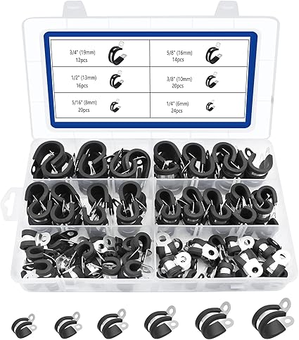 Amazon.com: 106PCS Cable Clamps Assortment Kit, (6-19mm)-304 Stainless ...