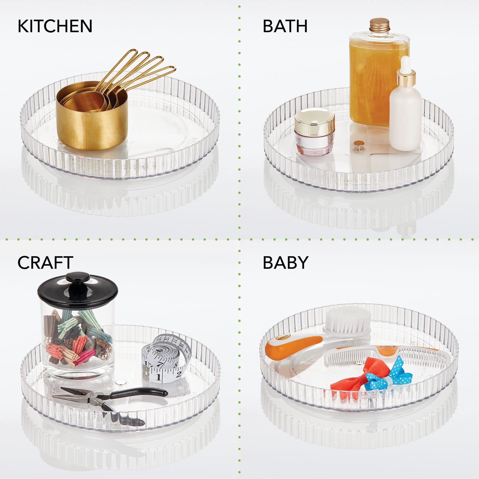 Snapklik.com : mDesign Fluted Lazy Susan Turntable Plastic Spinner For ...