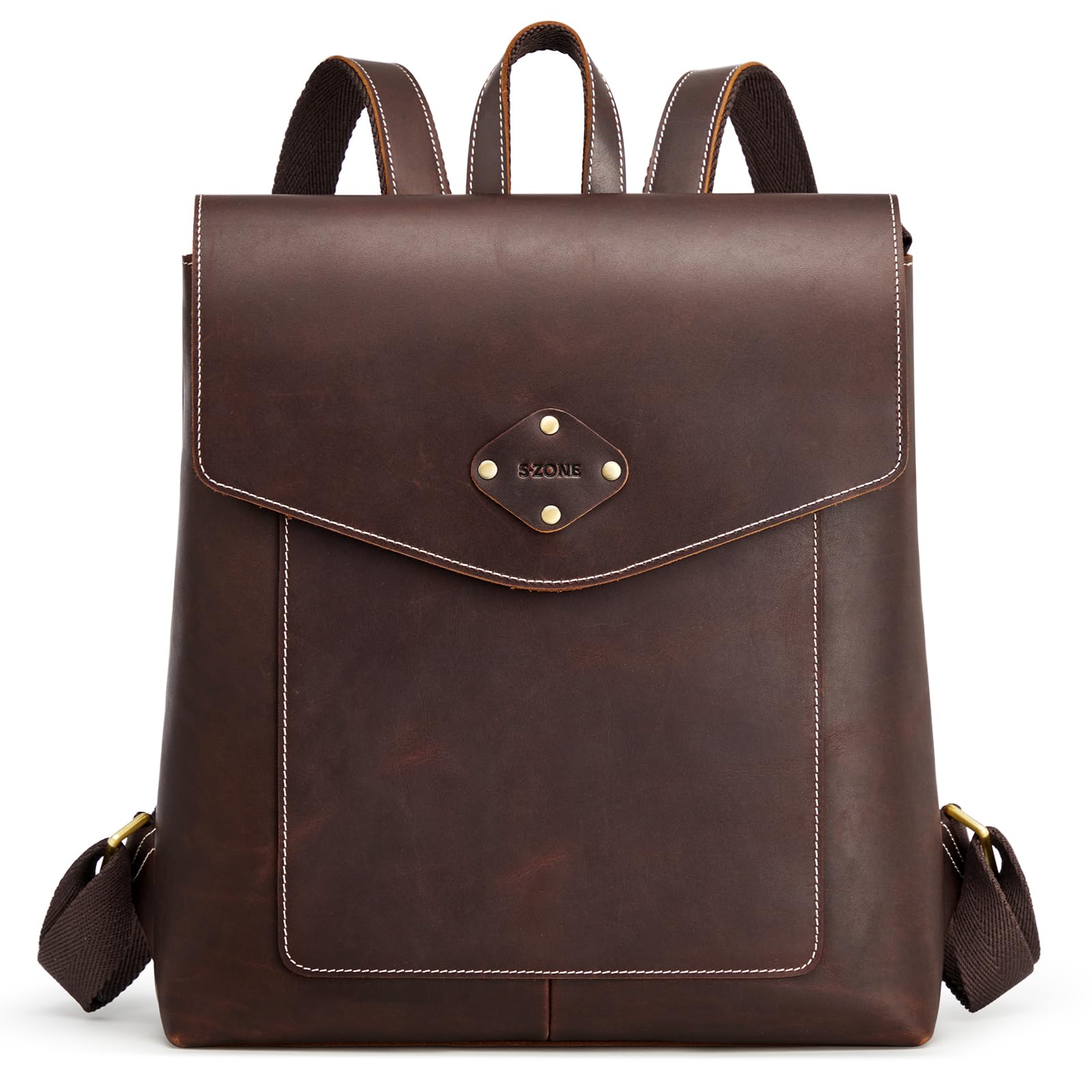 Amazon.com: S-ZONE Leather Backpack Purse for Women Vintage Rucksack ...