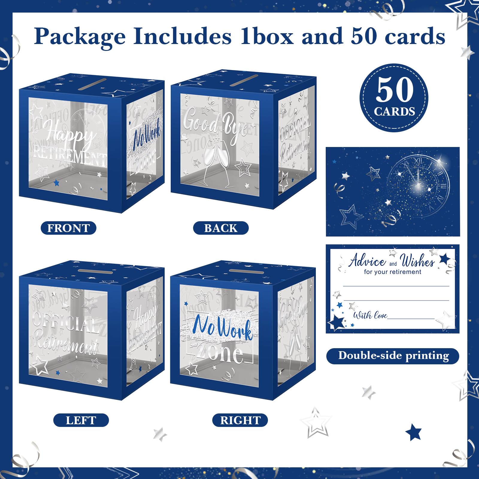 Snapklik.com : Funrous 51 Pcs Retirement Card Box Happy Retirement ...