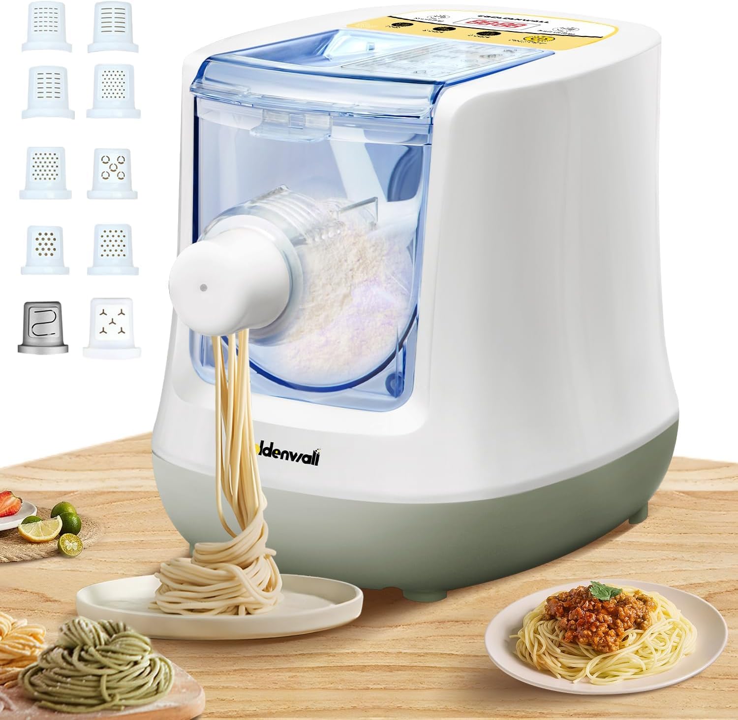 CGOLDEMWALL Automatic Pasta Maker Machine Electric, Digital Control ...