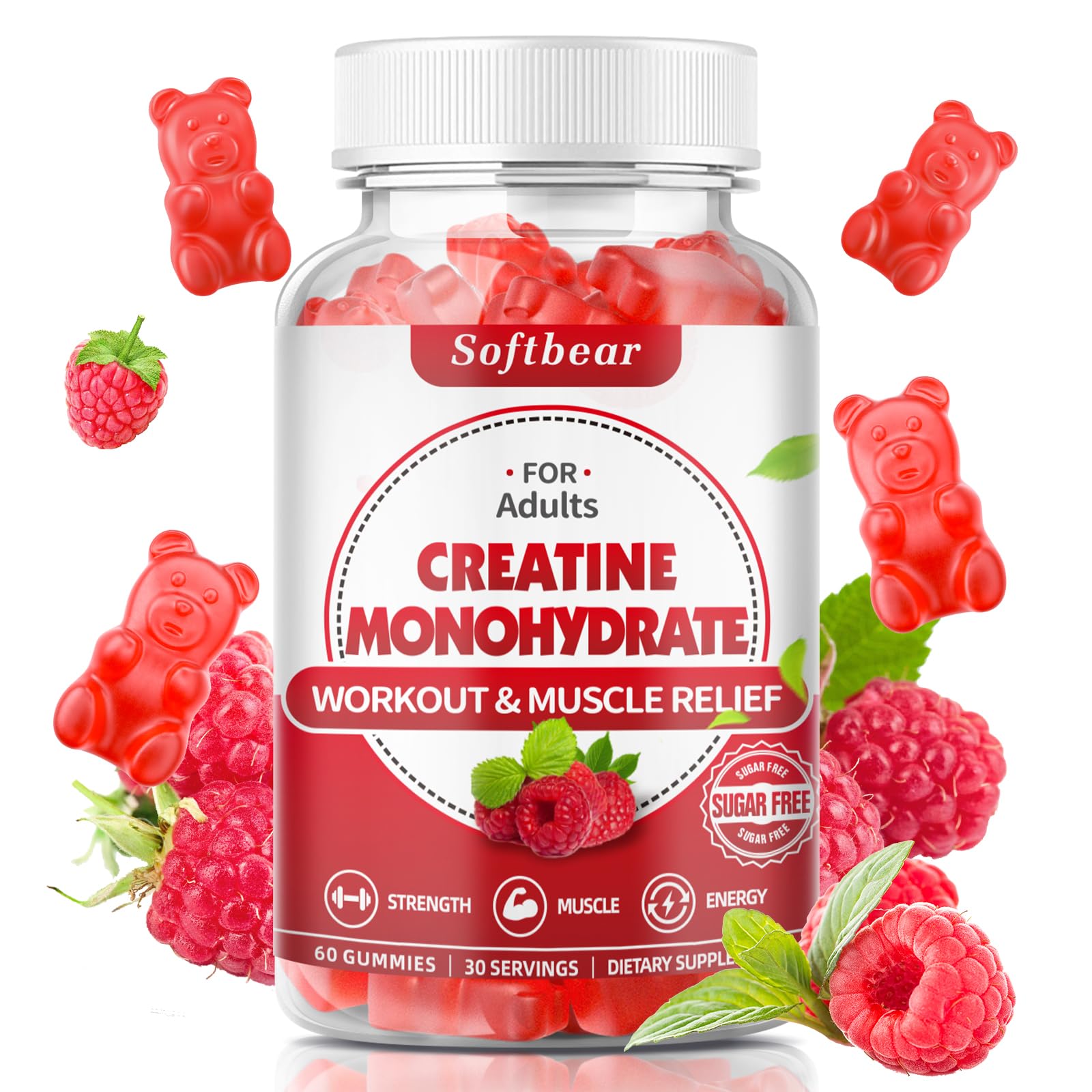 Amazon.com: softbear Creatine Monohydrate Gummies for Men Women, Vegan Creatine Supplement ...
