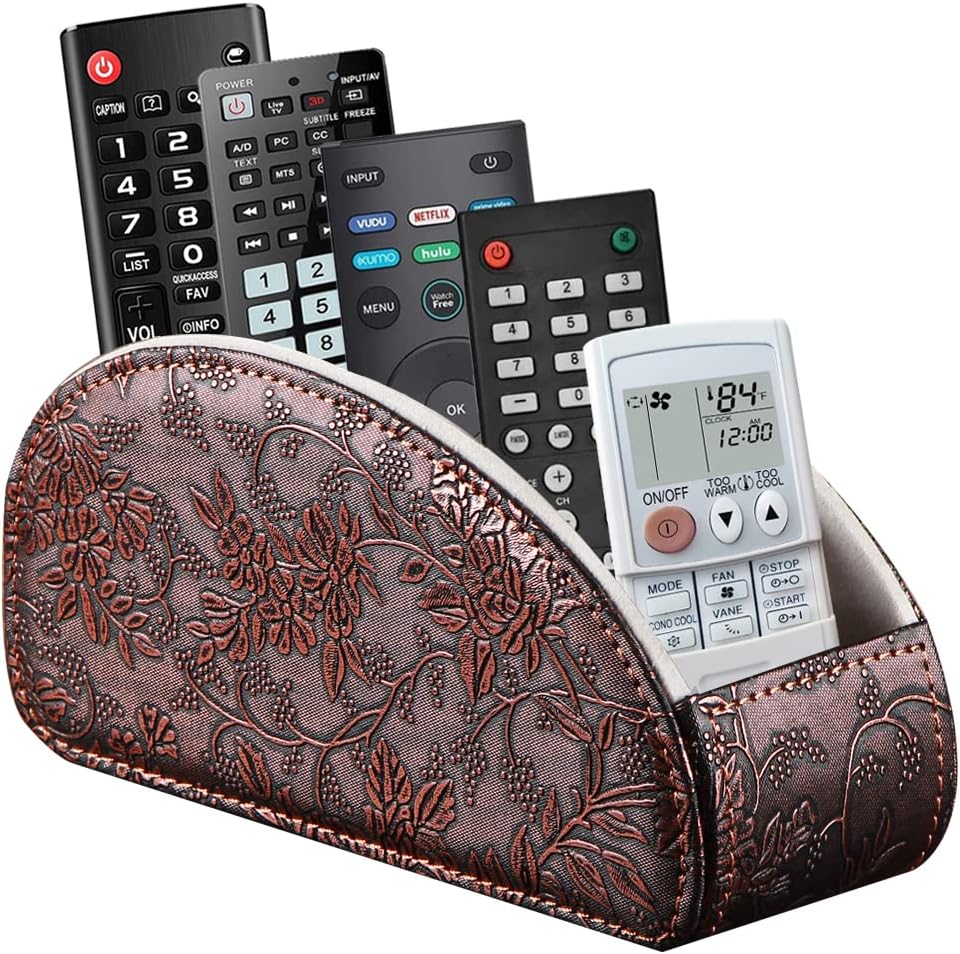 Amazon.com: Remote Control Holder, Leather TV Remote Caddy/Box/Tray for ...