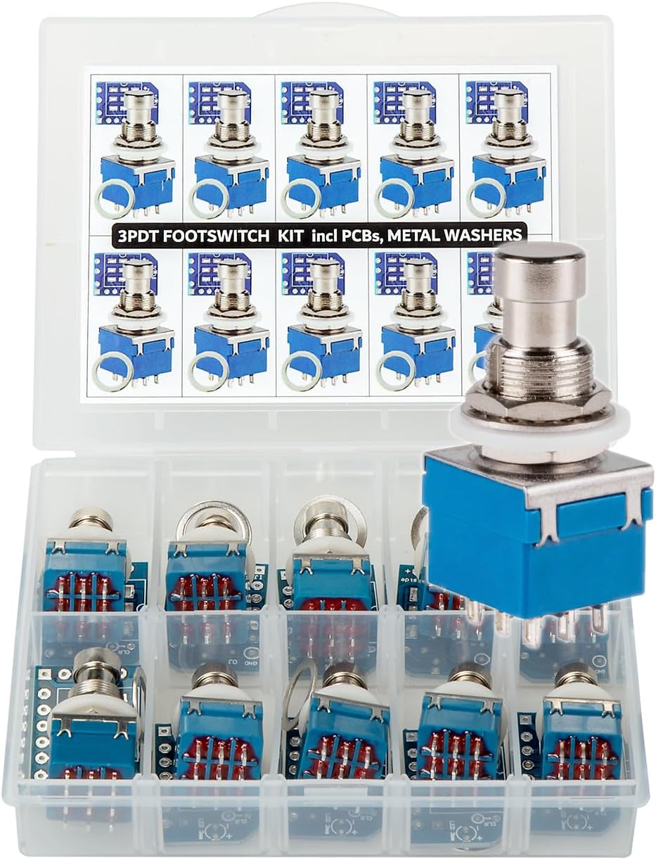 Amazon.com: 10 pcs 3pdt Stomp Footswitch incl PCB incl metal washer ...