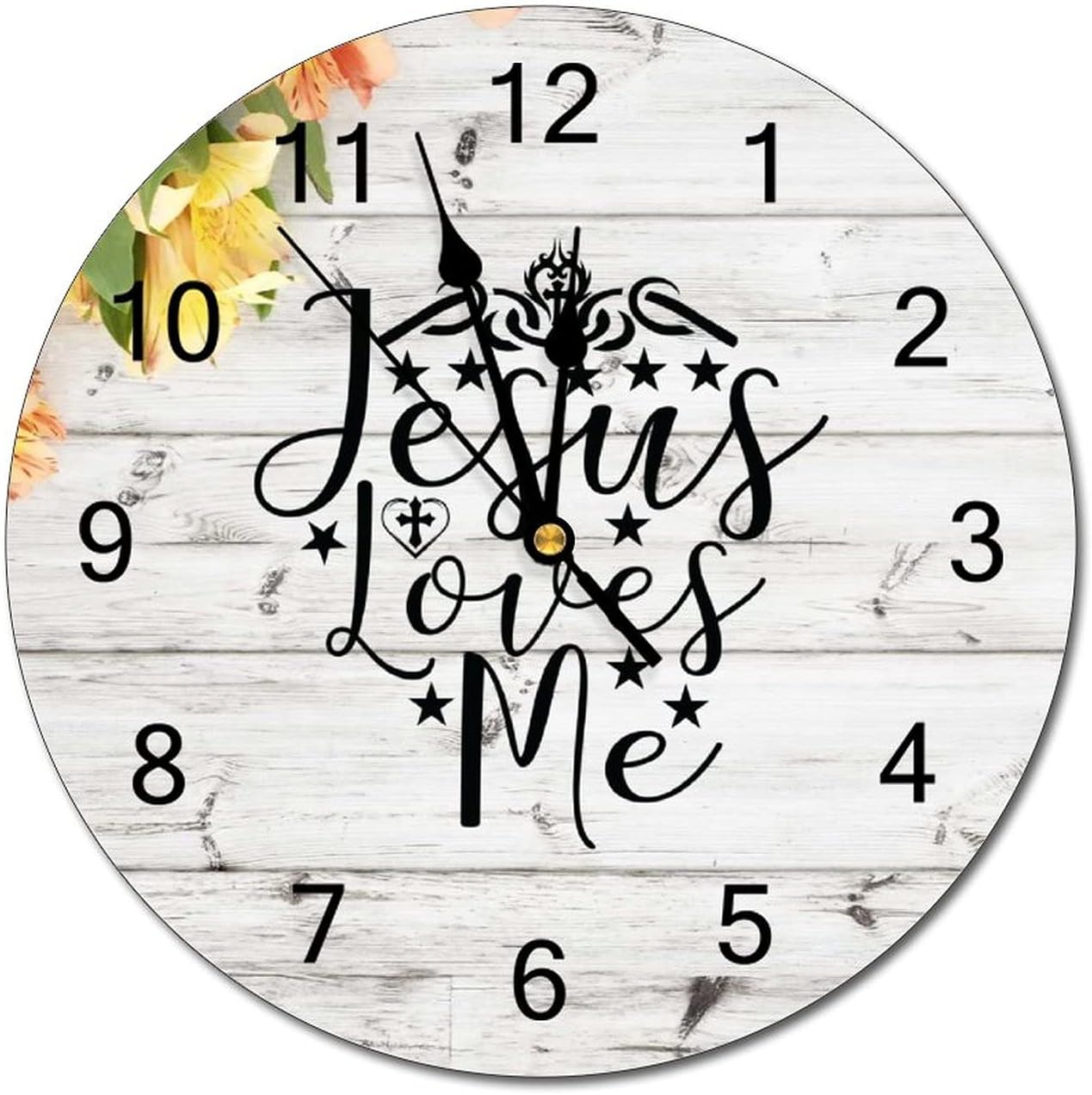 Amazon.com: ArogGeld Jesus Loves Me Wooden Clock Bible Verse Christian ...