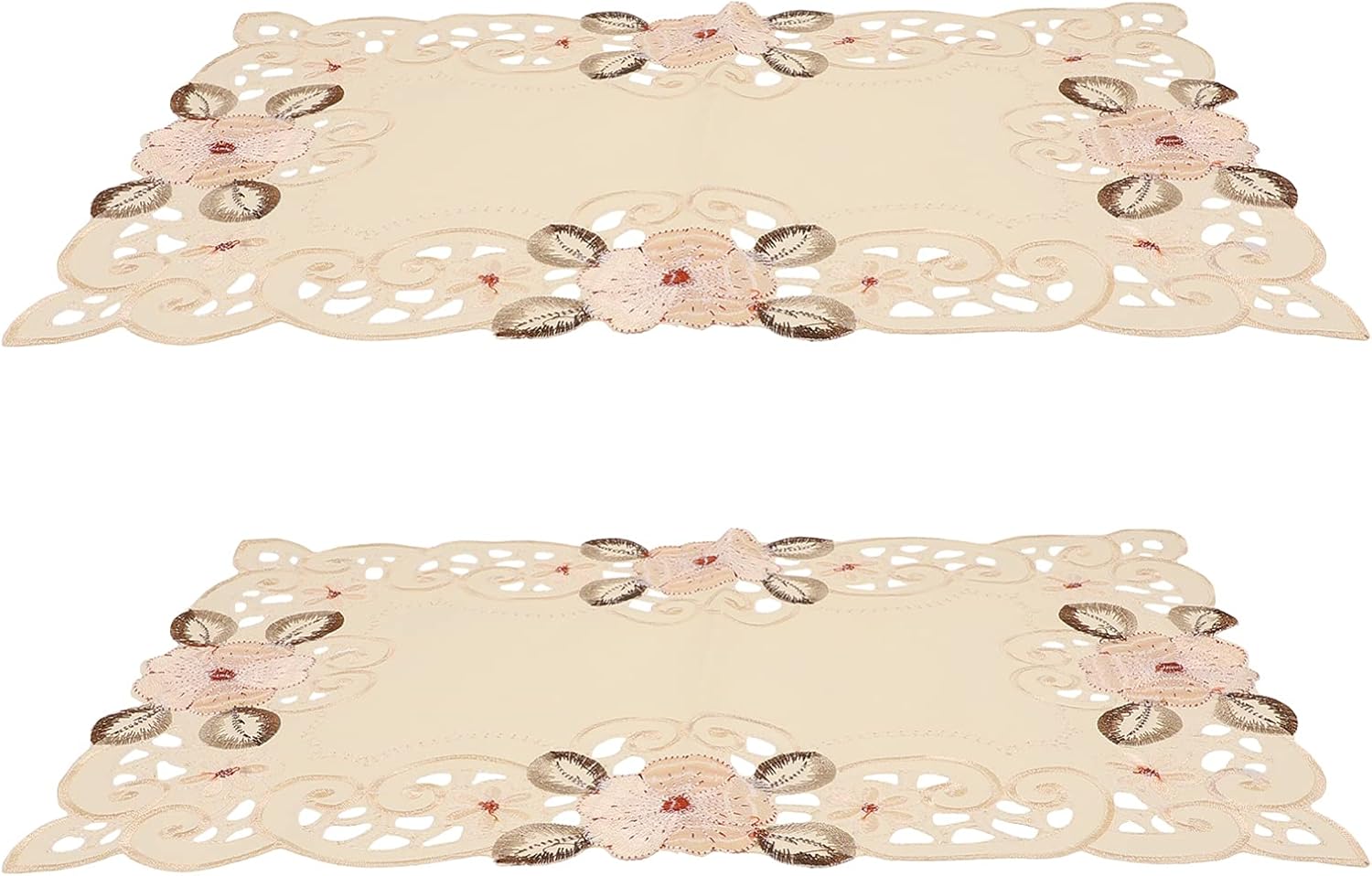ABOOFAN 2 Pièces Dentelle Table Napperons Napperons Broderie Napperon ...