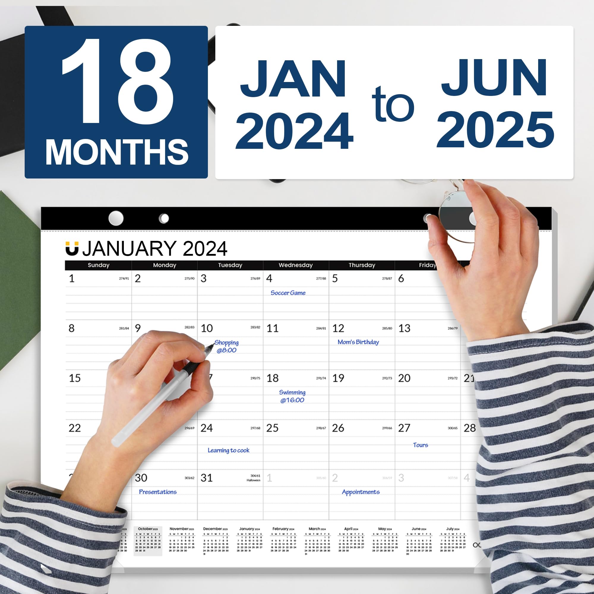 Snapklik.com : SUNEE Desk Calendar 2025-2026 17x12, 18 Months, JUL 2025 ...