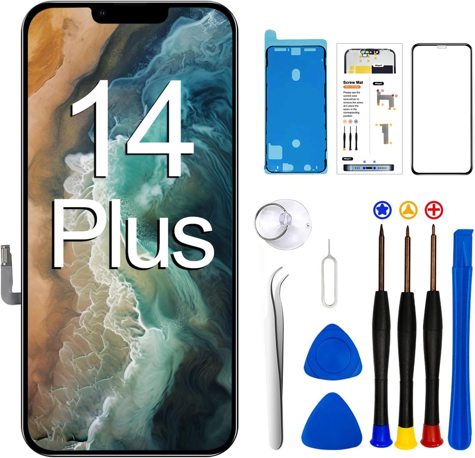 Amazon.com: SIMDOG for iPhone 14 Plus Screen Replacement Kit 6.7 inch ...