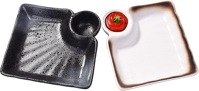 Amazon.com | LMRLCS Japanese Sushi Plate 7 Inch Square Dumpling and ...