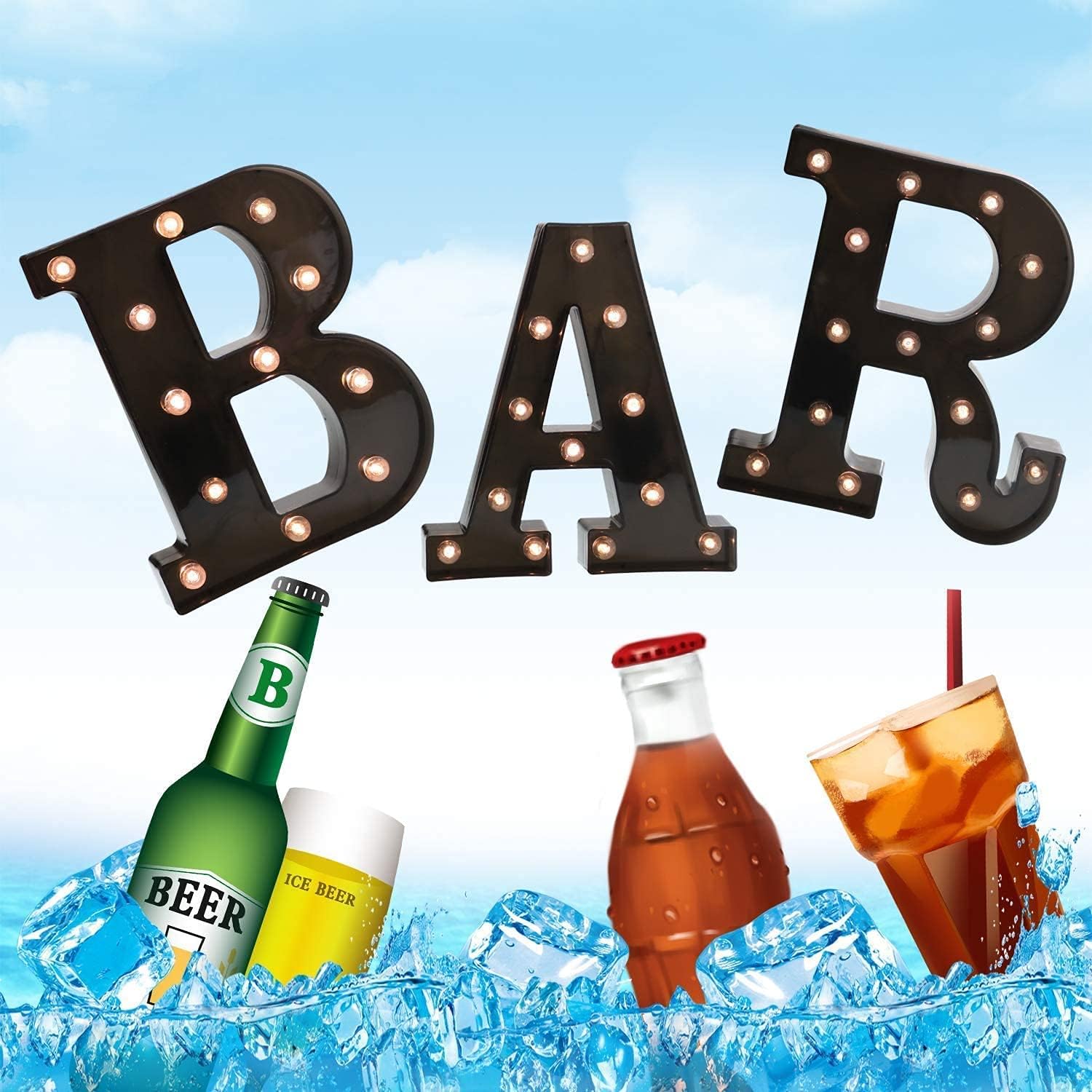 Letras iluminadas letrero de letras LED con control remoto letras ...