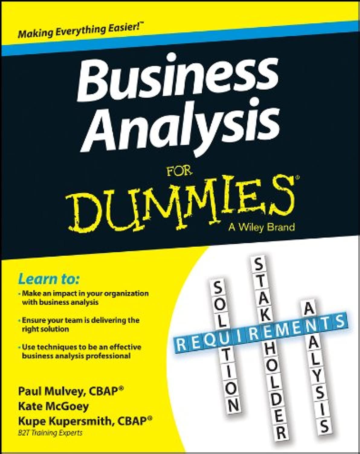 Amazon.com: Business Analysis For Dummies: 8601400639207: Kupersmith, Kupe: Books