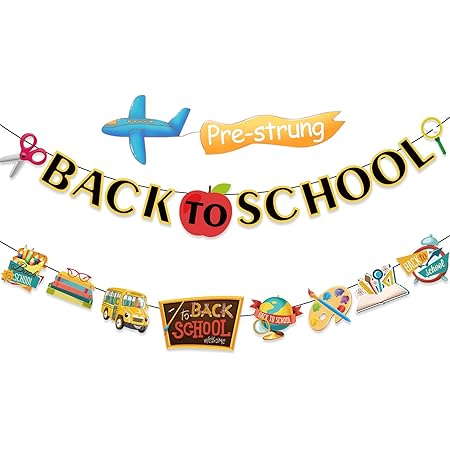 Amazon.com: First Day of School Banner Glitter Back To School Banner ...
