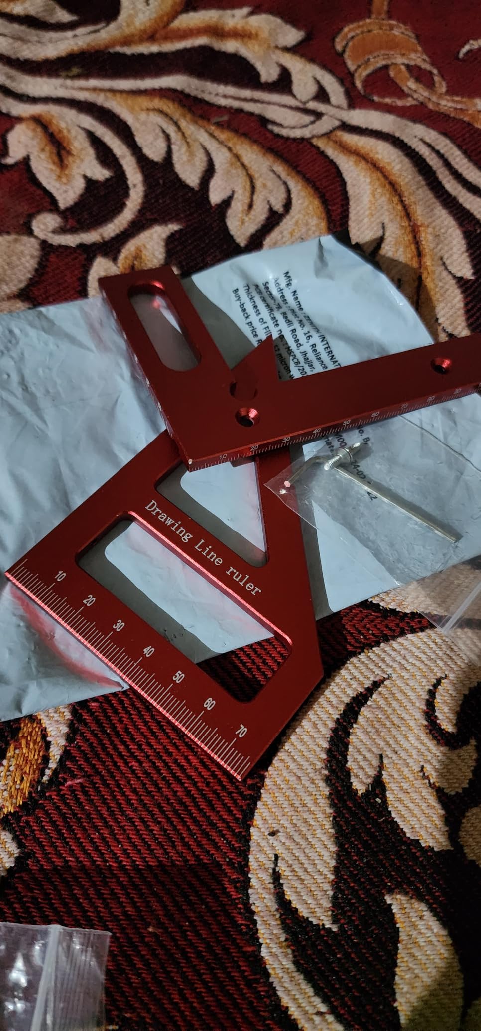 Serplex® Drawing Line Ruler L-Rule Woodworking Ruler 45° /90 ° Drawing ...