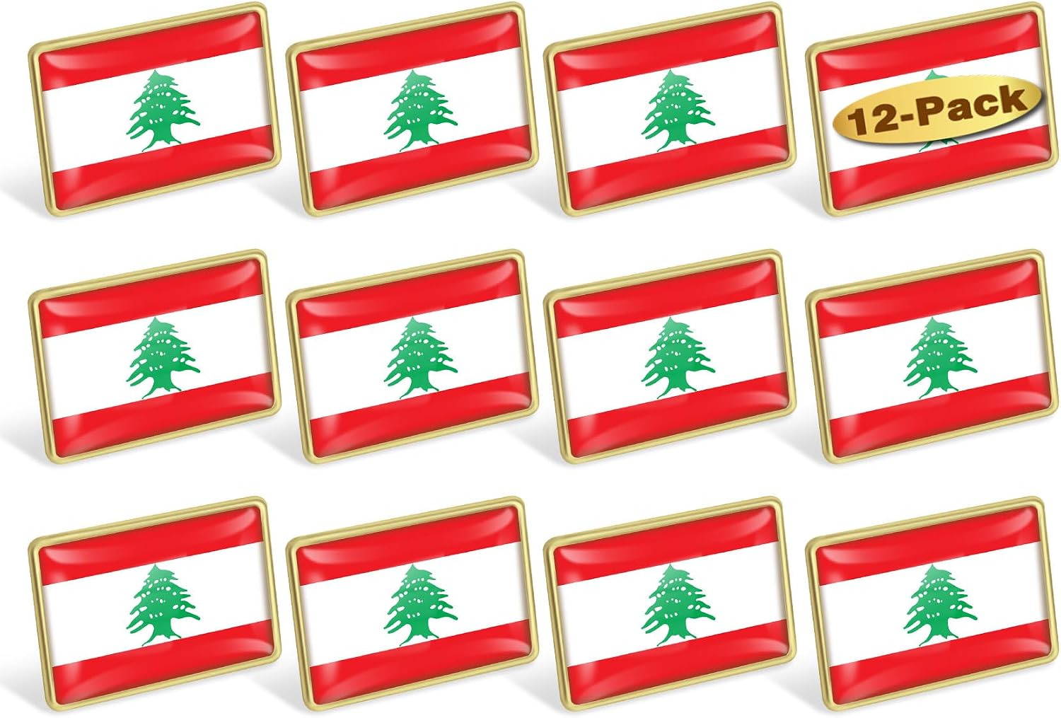 Amazon.com: 12/Pcs Lebanon Flag Lapel Pins Bulk - Metal Lebanese Brooch ...