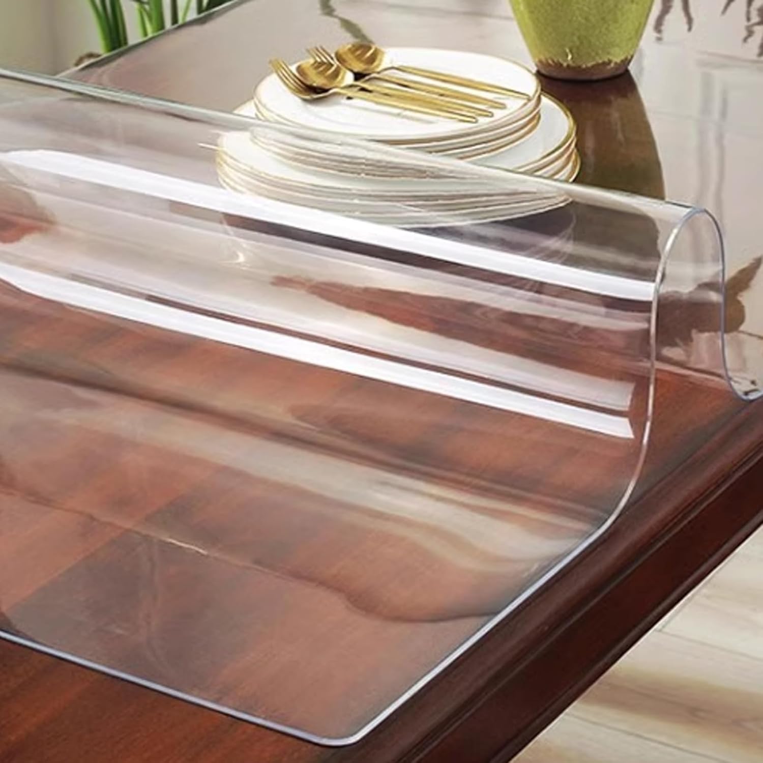 Amazon.com: FLAVYO Clear PVC Table Cover Protector, 3.0 mm Thick Clear ...