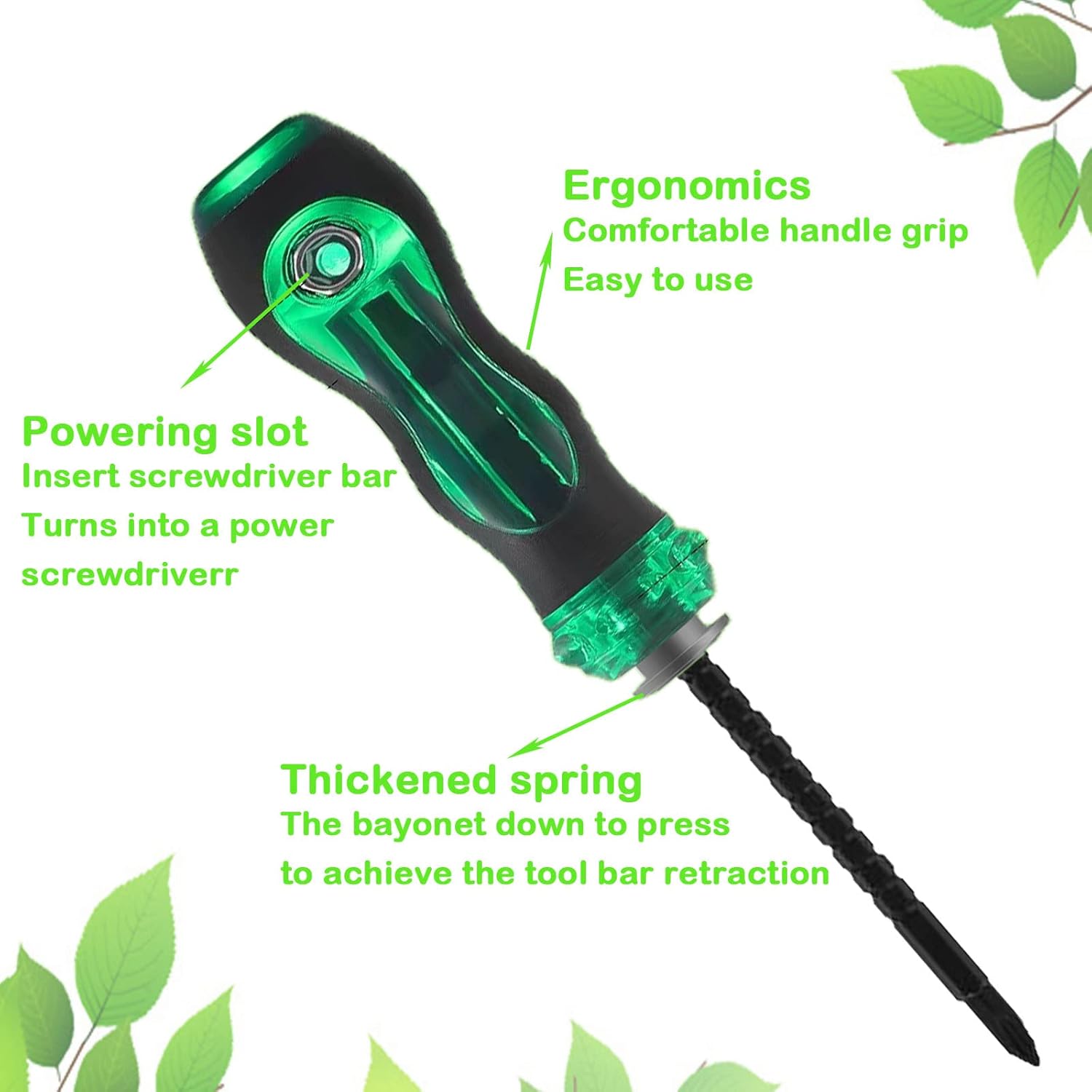 HHRKGHEO short handle screwdriver, rubber grip screwdriver, Phillips ...