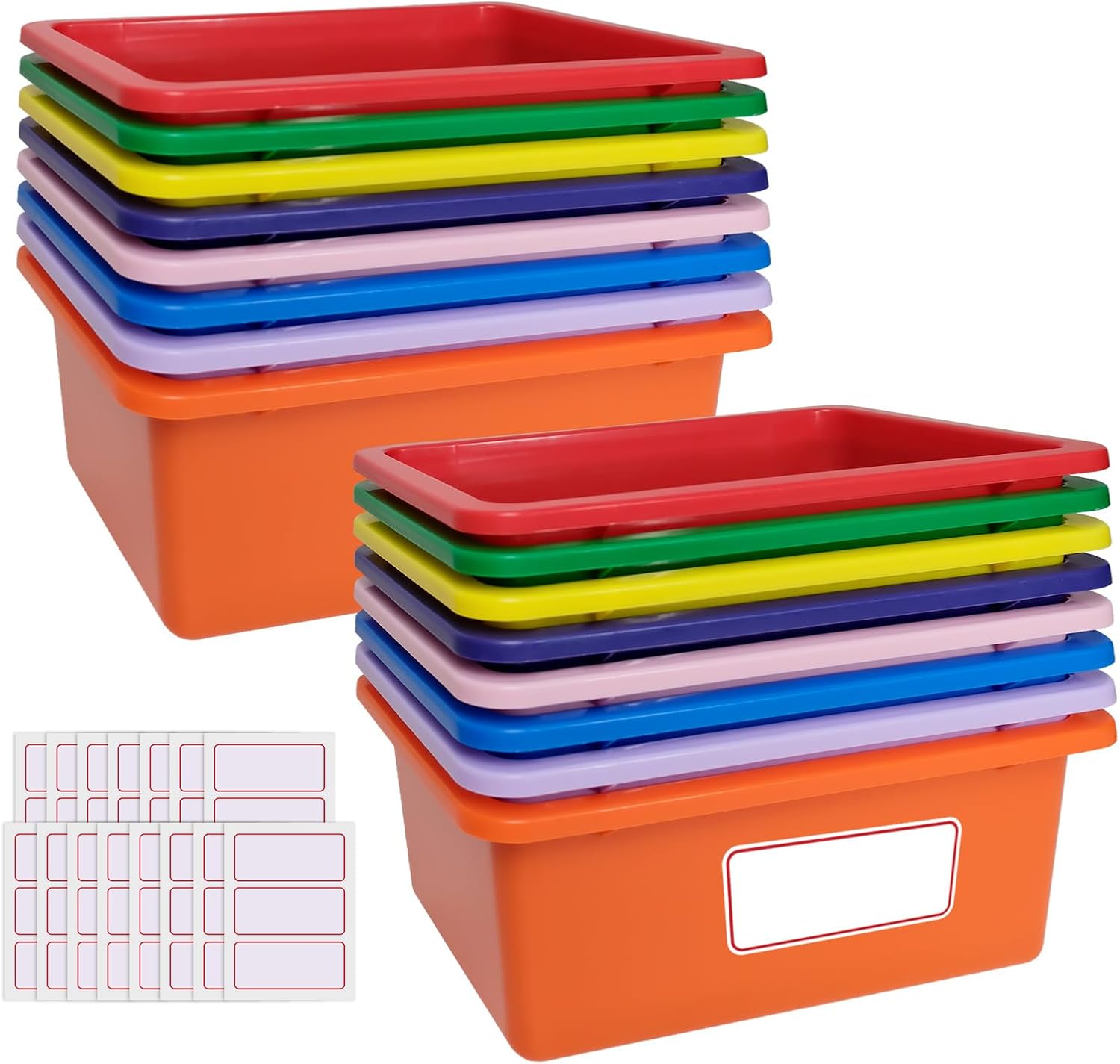 Amazon.com - LECEHIVO 16 Pcs Plastic Cubby Storage Bins 8 Colors Home ...