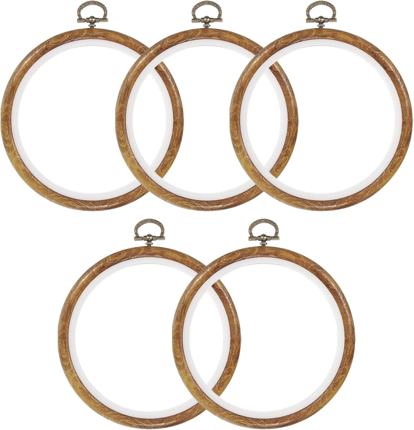 Amazon.com: PATIKIL 5 Pieces 5 Inch Embroidery Hoops Frame Round ...