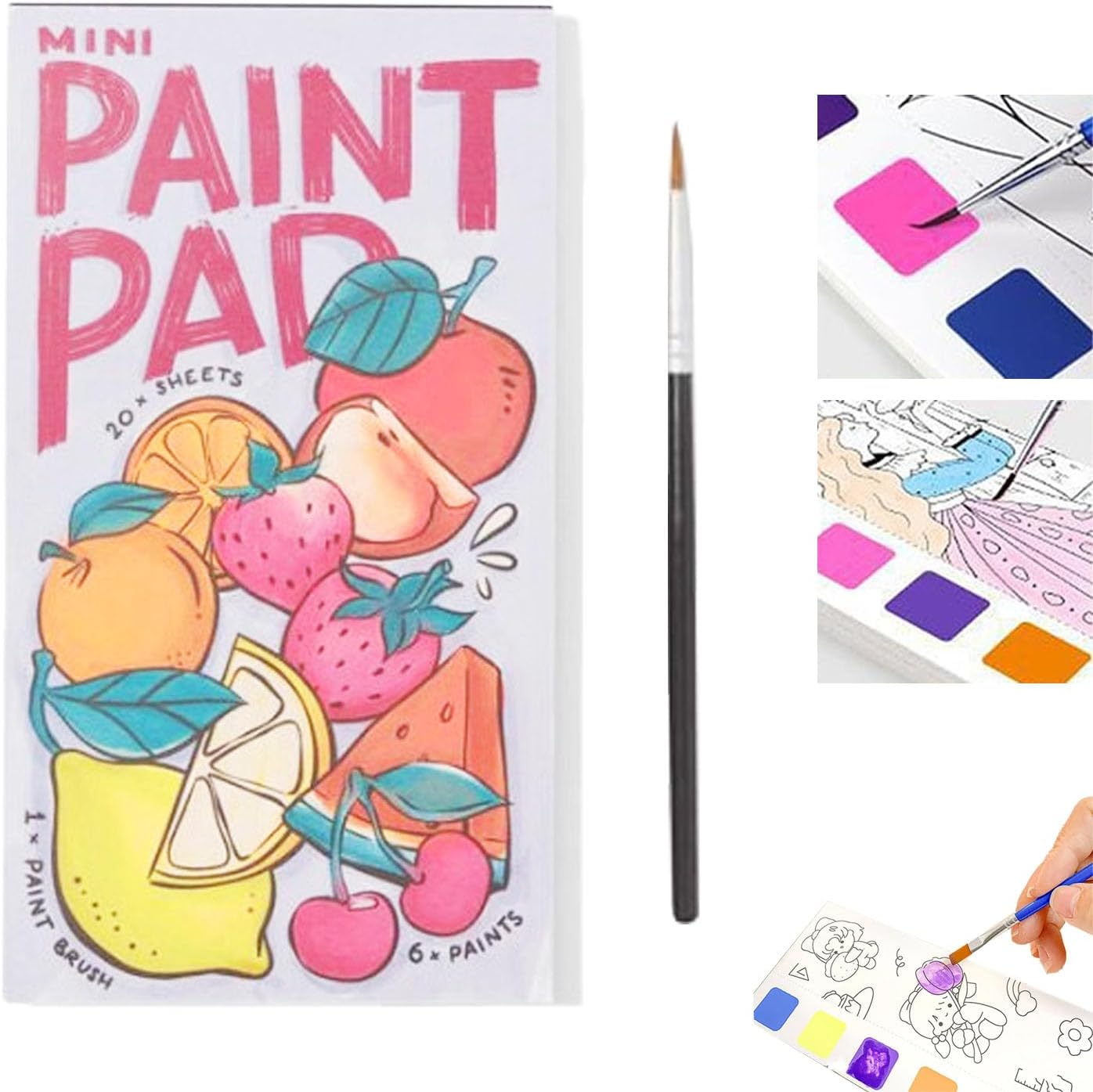 Amazon.com: Mini Paint Pad, Mini Watercolor Paint Pad, Typo Mini Paint ...