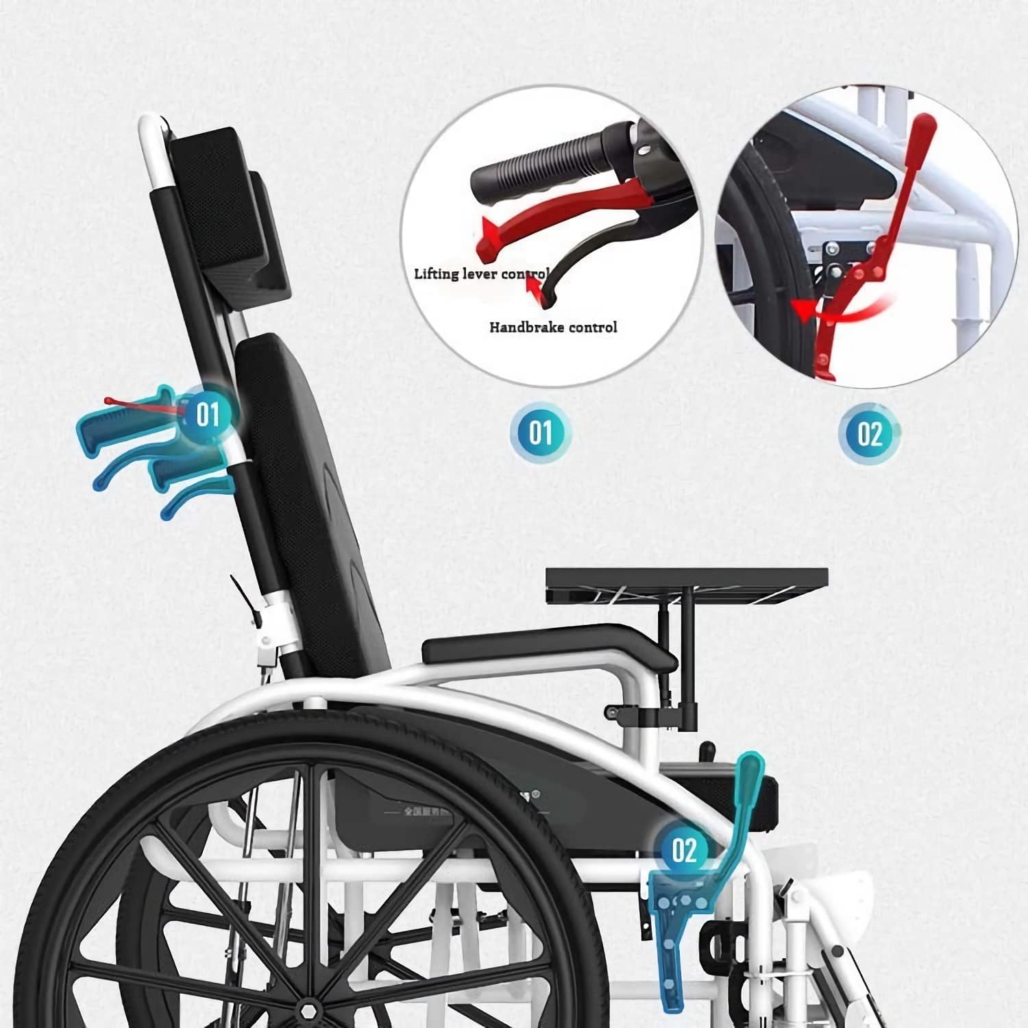 Full Reclining Lightweight Wheelchair with High Back Nepal | Ubuy