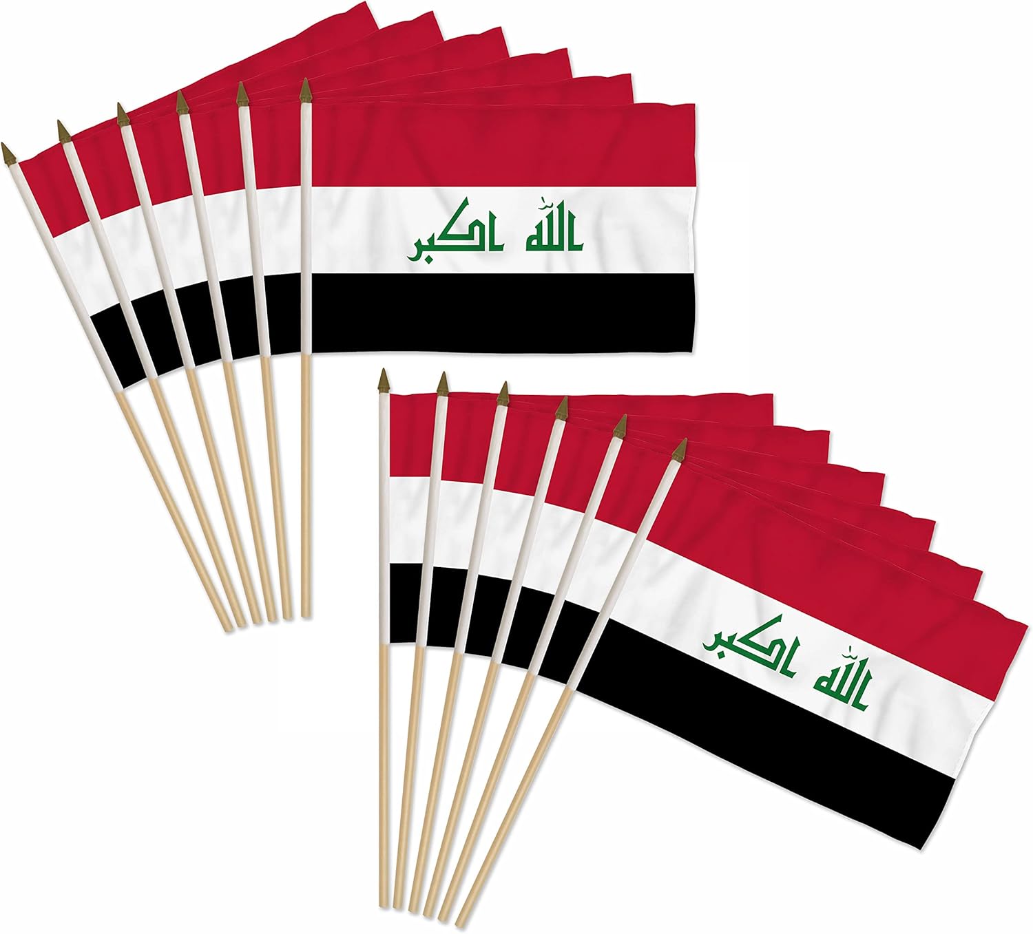 Amazon.com : Iraq 12x18in Stick Flag - 1 dozen pack : Patio, Lawn & Garden