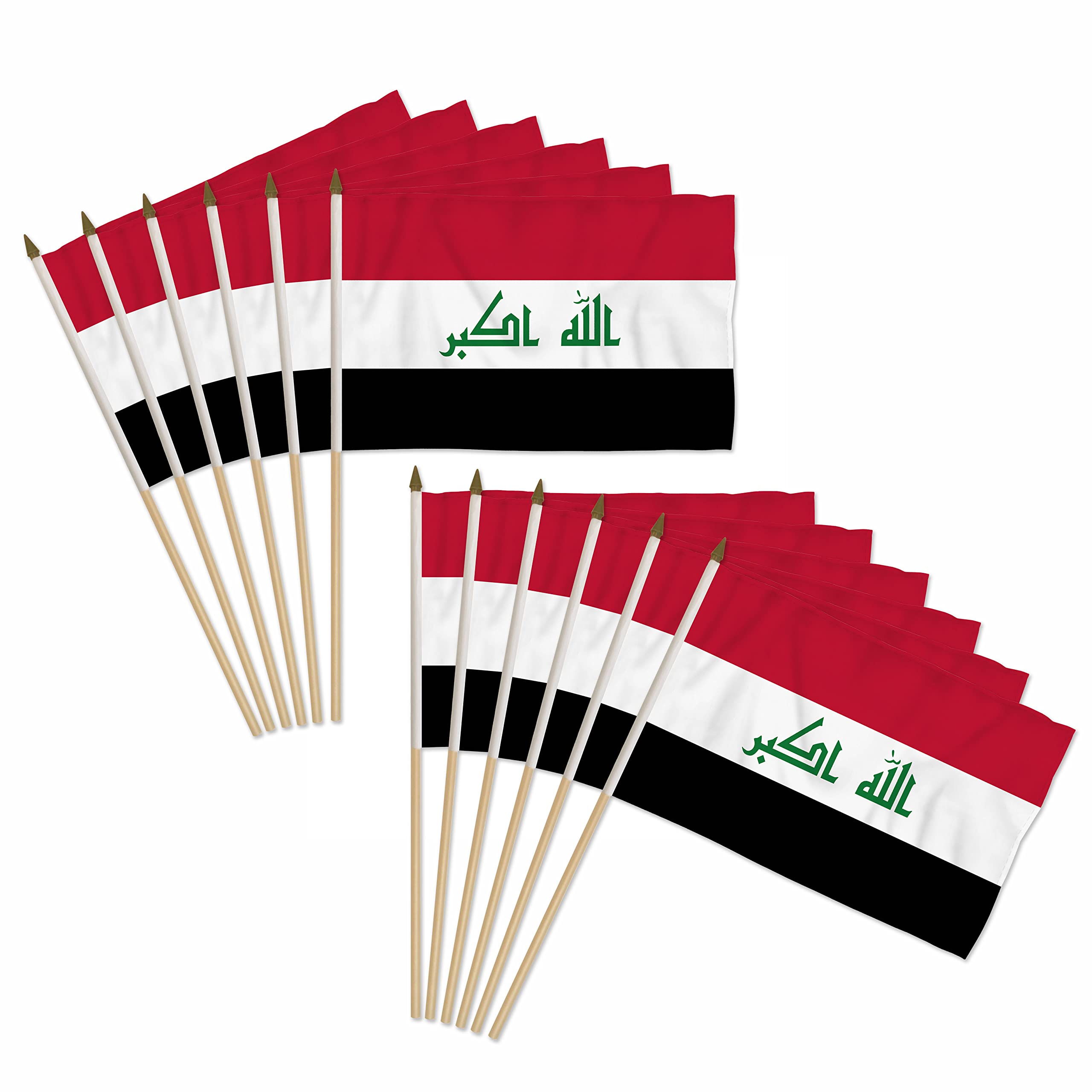 Amazon.com : Iraq 12x18in Stick Flag - 1 dozen pack : Patio, Lawn & Garden