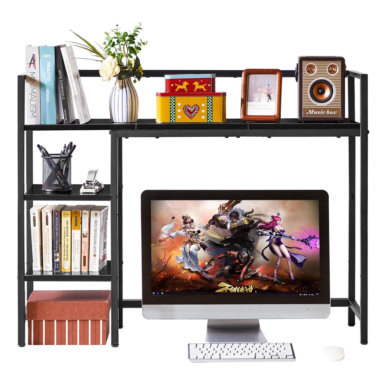 Amazon.com: IBUYKE Desk Shelf,Computer Desktop Bookcase,37.8 Inch ...