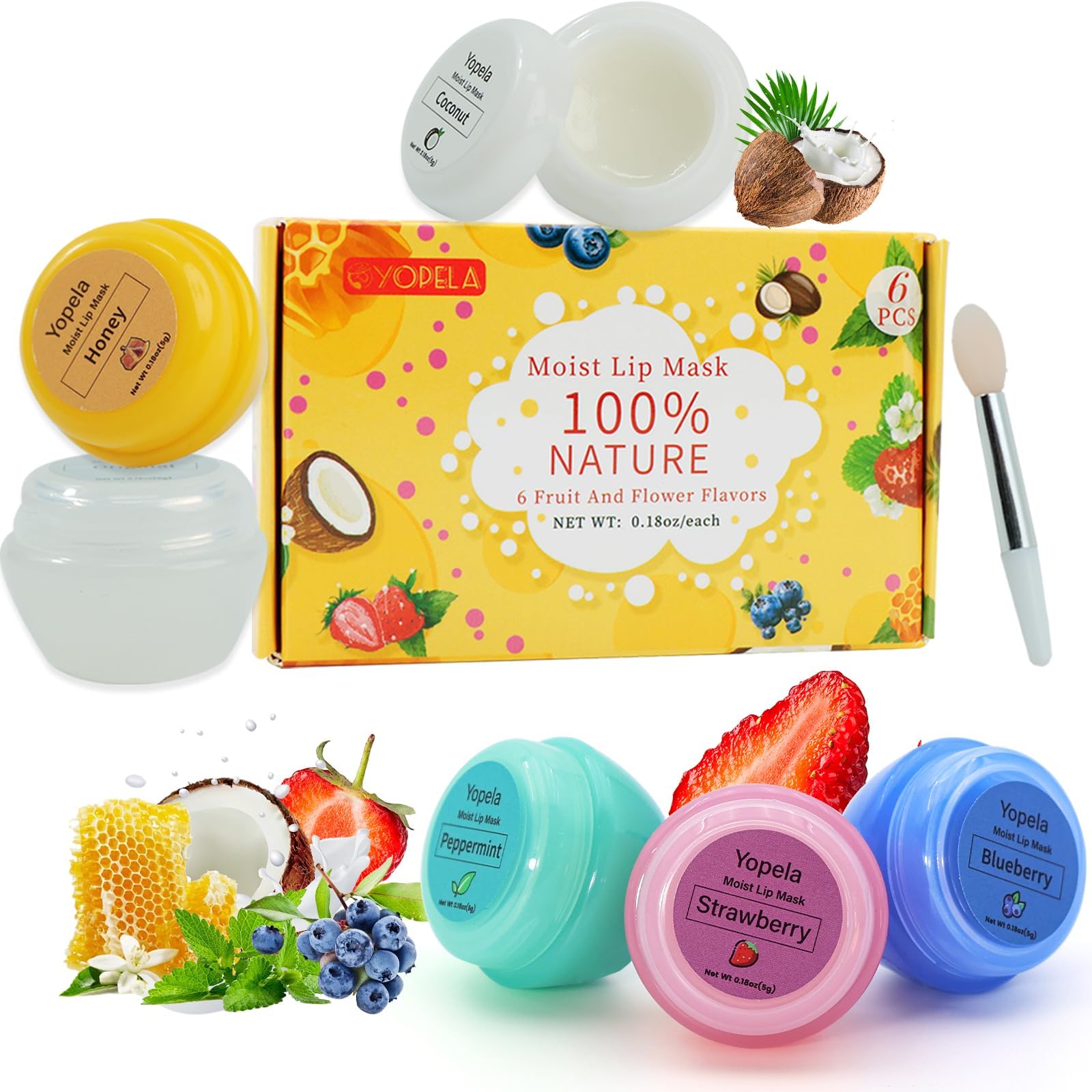 Amazon.com : 6 Pack Cute Lip Mask Sleeping Overnight for Dry Lips with ...