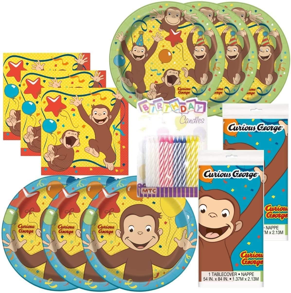 Amazon.com: Curious George Super Bundle Party Supplies, Serves 24 Guests