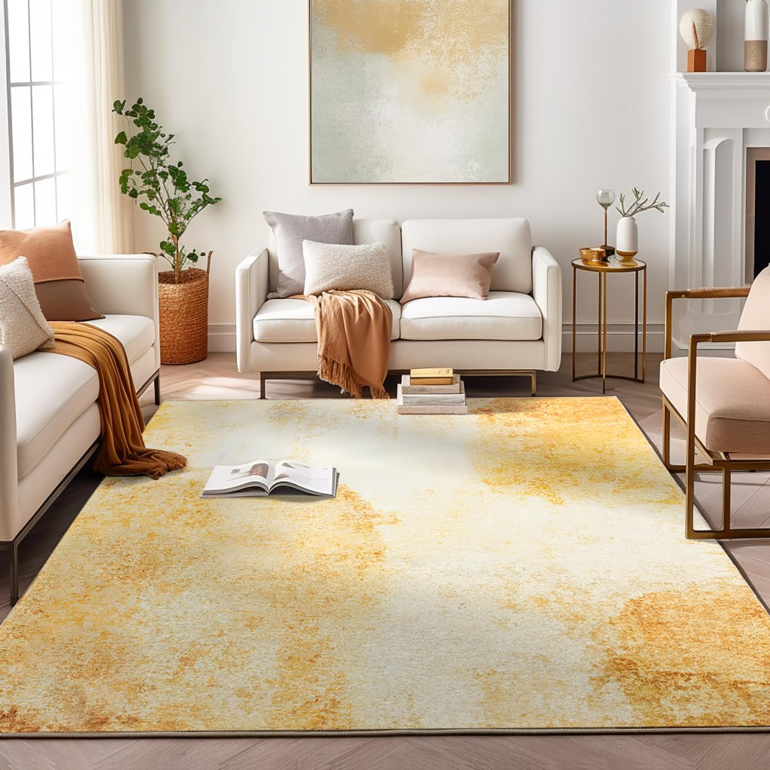 Amazon.com: jinchan Area Rug 5x7 Washable Rug Indoor Modern Abstract ...