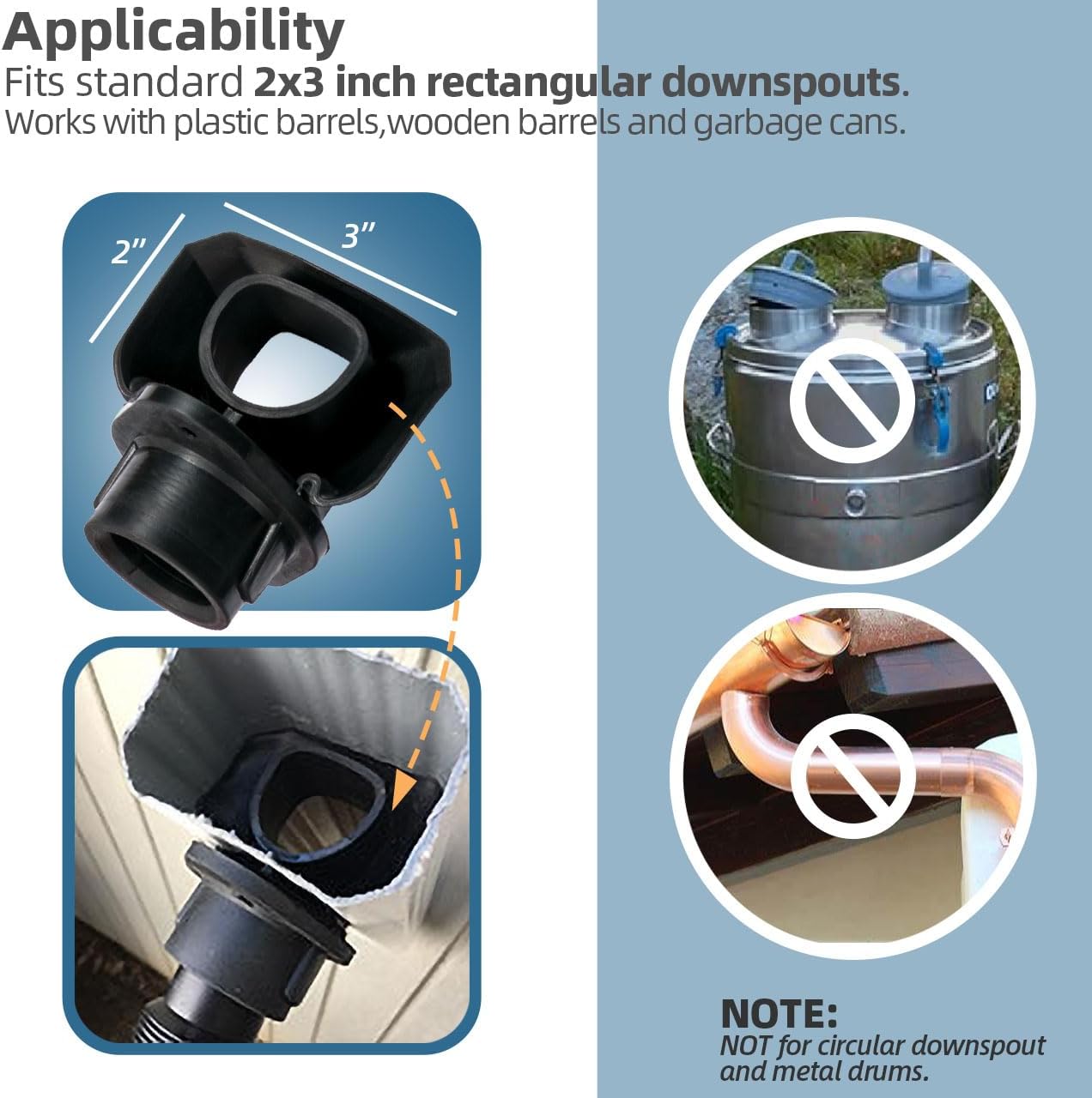 Rain Barrel Diverter Kit for 2x3 Downspout - Rain Australia | Ubuy