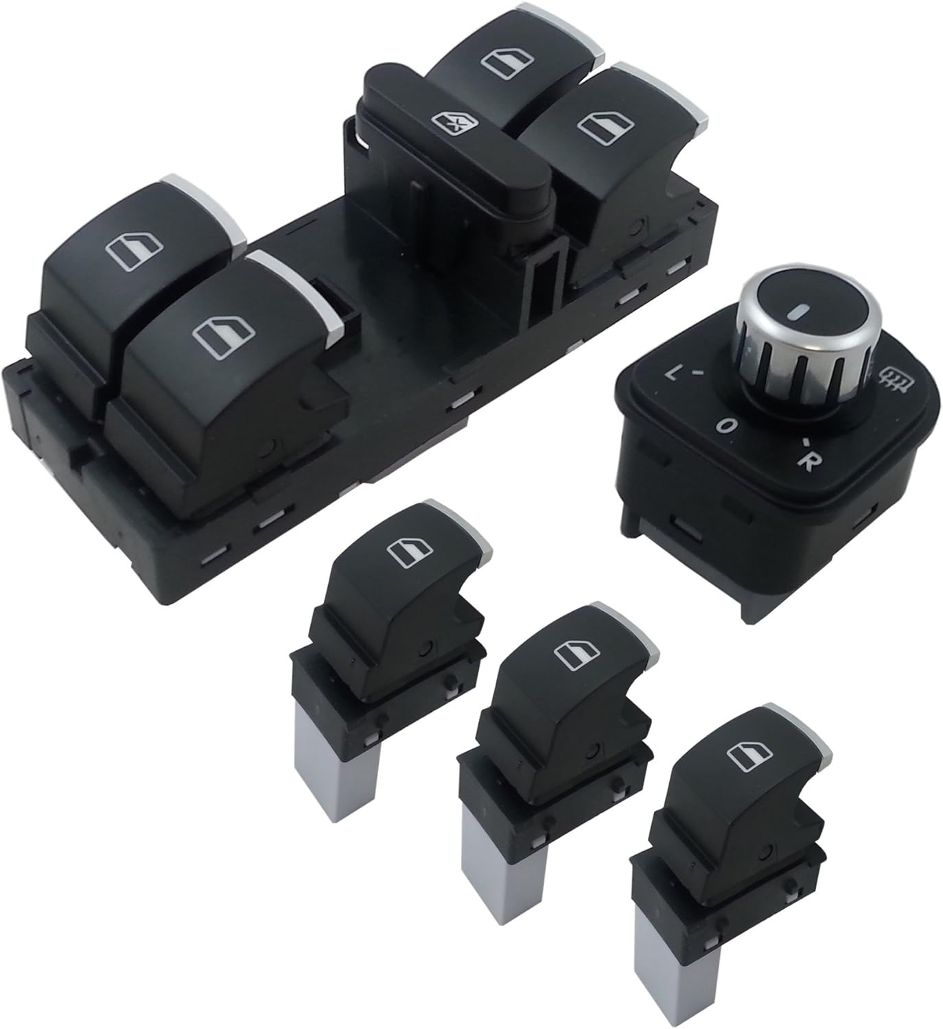5 PCS SET OF CHROME WINDOW MIRROR SWITCH CONTROL : Amazon.co.uk: Automotive