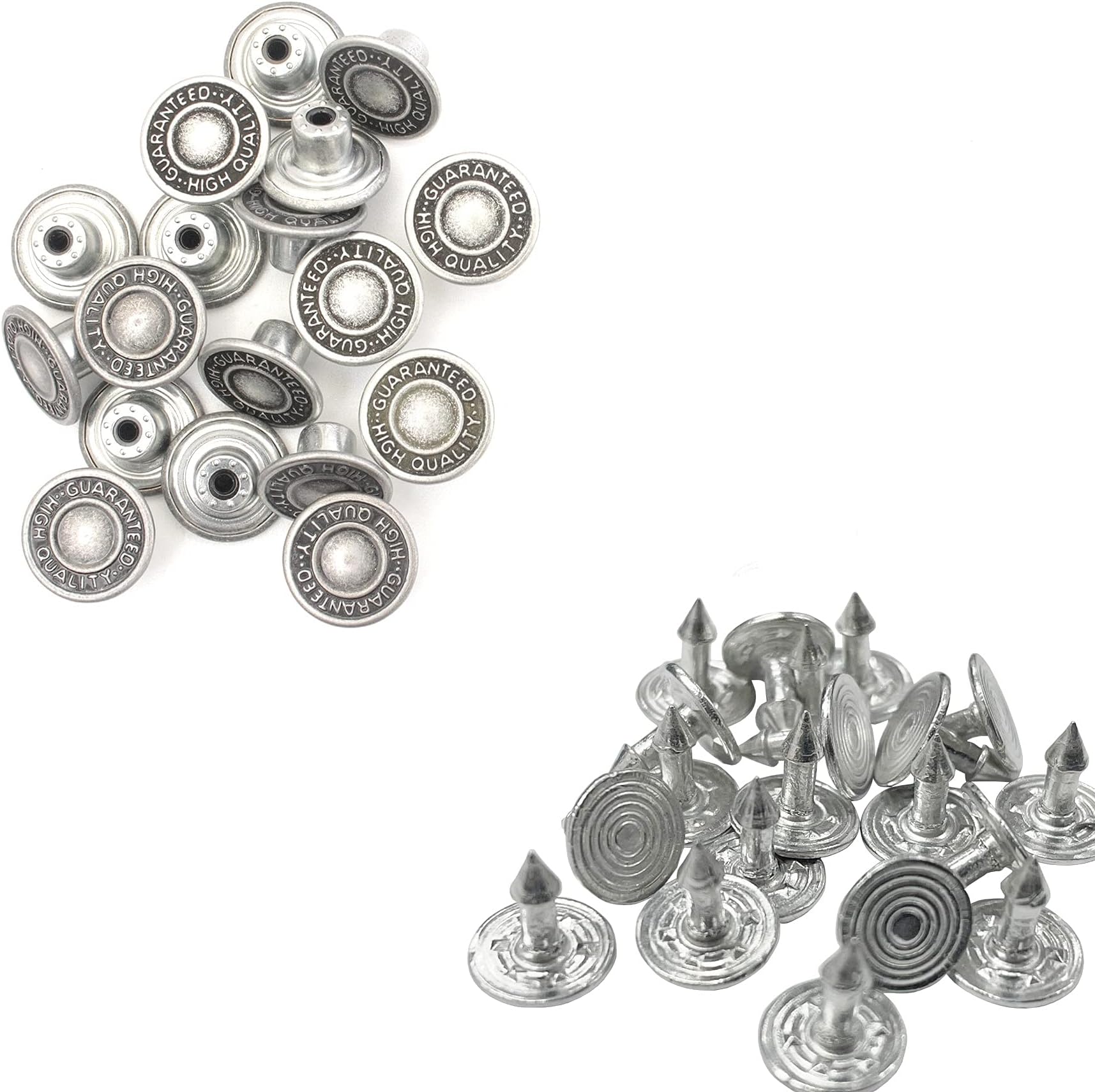 Amazon.com: 15 mm No-sew Metal Tack Jean Buttons Ct. 6 (Stars Silver)