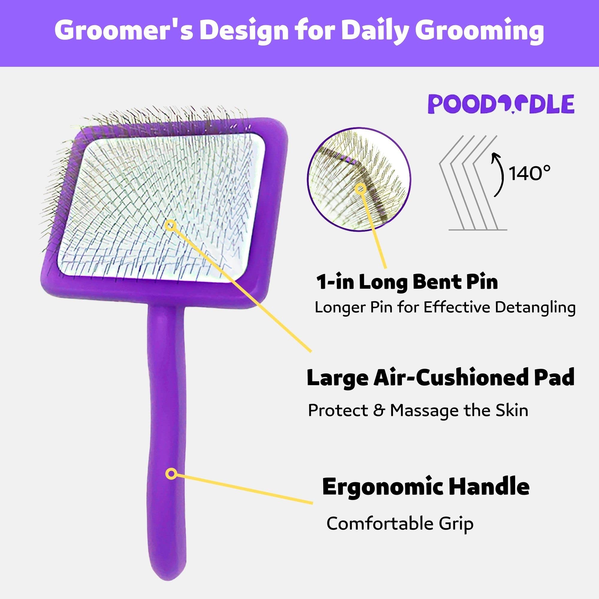 Poodles & Doodles Brush, Extra Big Dog Slicker Brush for Goldendoodles ...