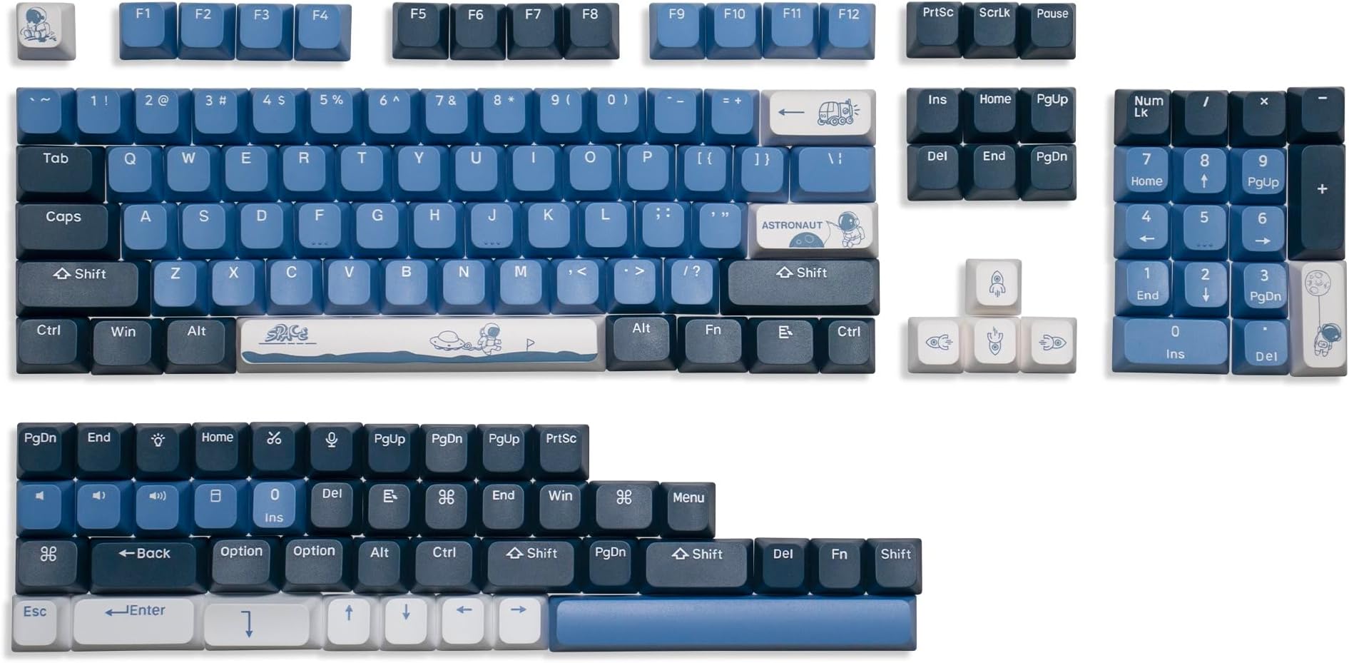 Amazon.com: KBDiy SHOKO PBT Double Shot Keycap Set,176 Keys Blue Cute ...