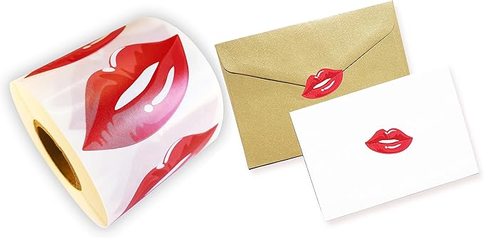 Amazon.com: Red Lip Stickers Removerable Perforated Self Adhesive ...