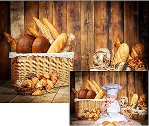Amazon.com : YongFoto Bakery Baking Backdrop 5x3ft Bread Basket Vintage ...