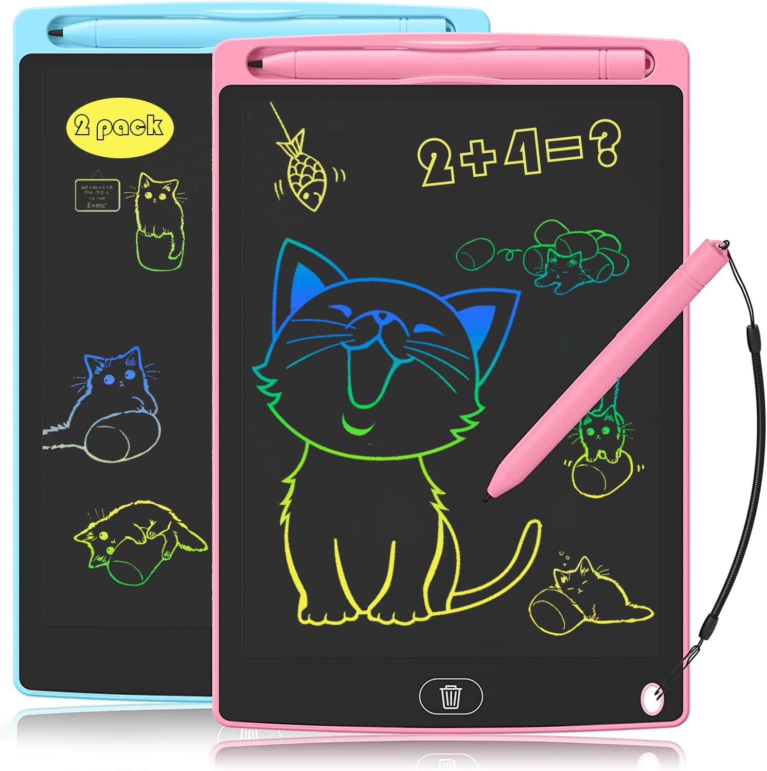 2 Pack LCD Writing Tablet - 8.5 Inch Portable Drawing Tablet for Kids ...